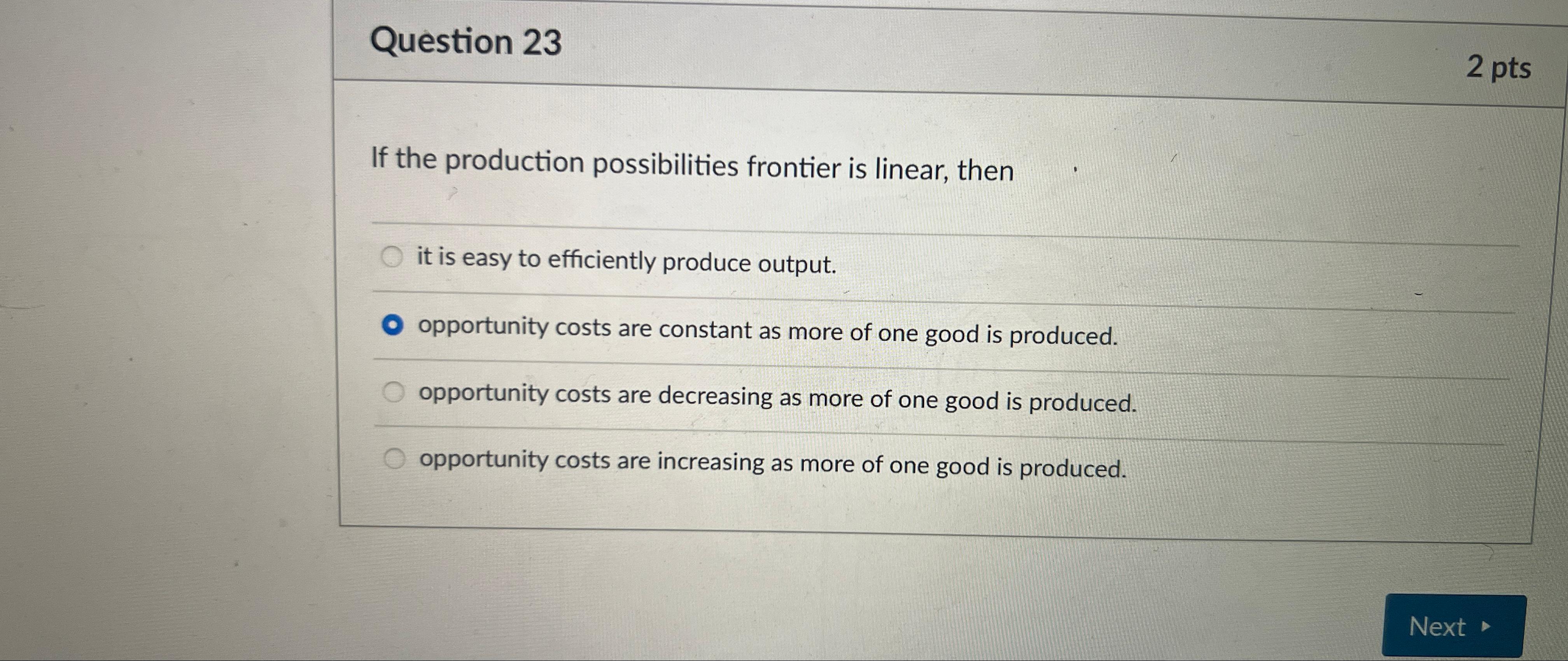 Solved Question 232 ﻿ptsIf the production possibilities | Chegg.com