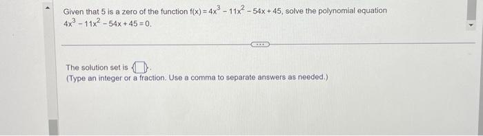 Solved Given that 5 is a zero of the function | Chegg.com
