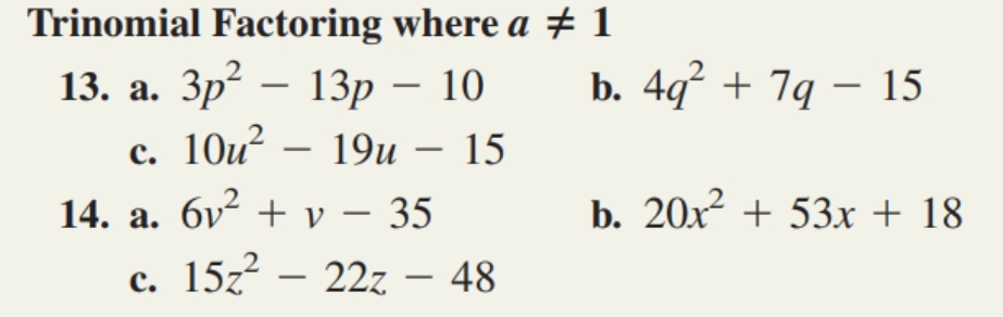 Solved Trinomial Factoring where | Chegg.com