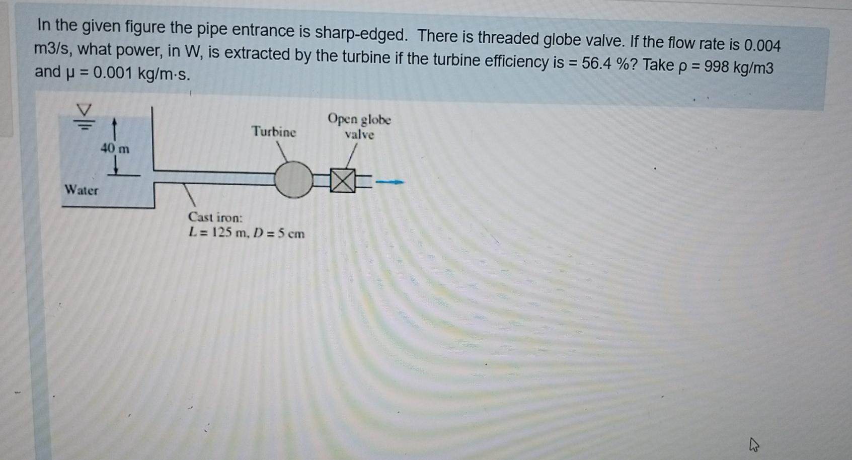 Solved In the given figure the pipe entrance is sharp-edged. | Chegg.com