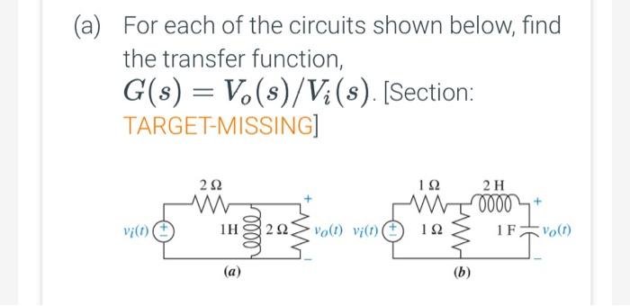 Solved a) For each of the circuits shown below, find the | Chegg.com