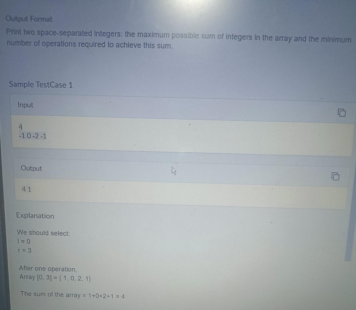 Solved Output Format Print Two Space Separated Integers The 
