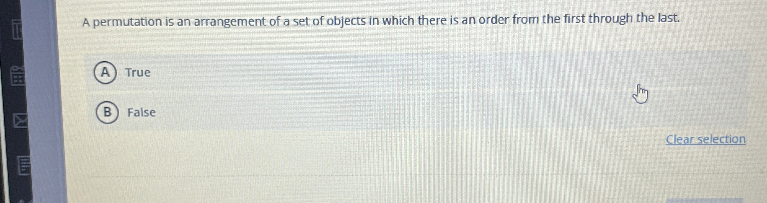 Solved A permutation is an arrangement of a set of objects | Chegg.com