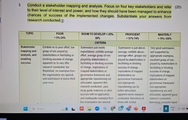 Solved 3 ﻿Conduct a stakeholder mapping and analysis. Focus | Chegg.com