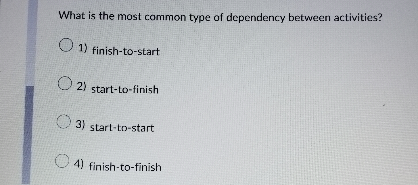 Solved What is the most common type of dependency between | Chegg.com