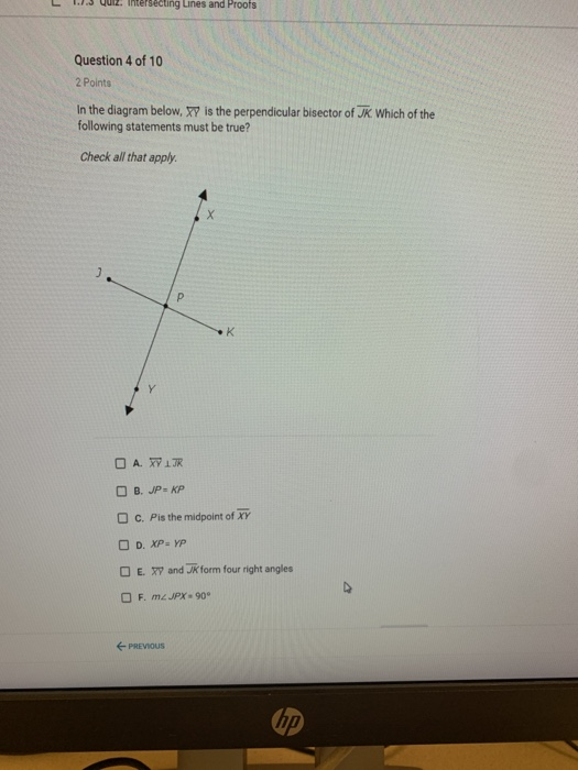 Solved L 1.1.5 Quiz Intersecting Lines and Proots Question 4 | Chegg.com