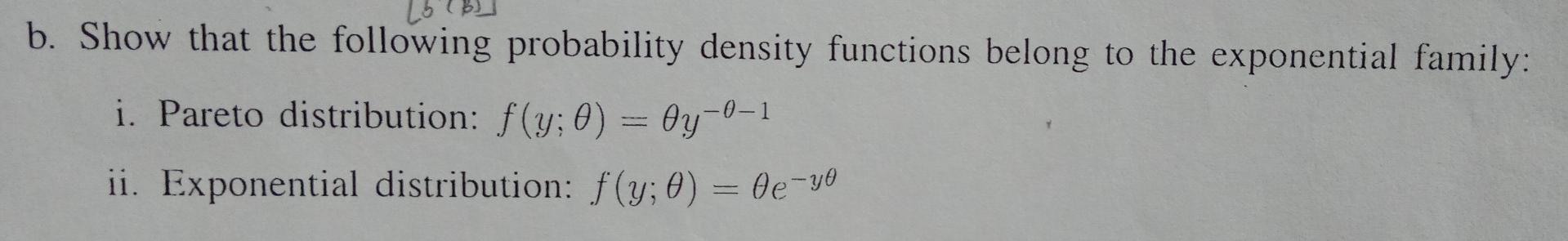 Solved b. Show that the following probability density | Chegg.com