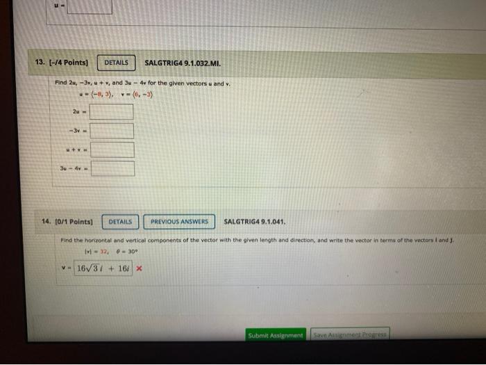 Solved 13. [-14 Points) DETAILS SALGTRIG4 9.1.032.MI. Find | Chegg.com