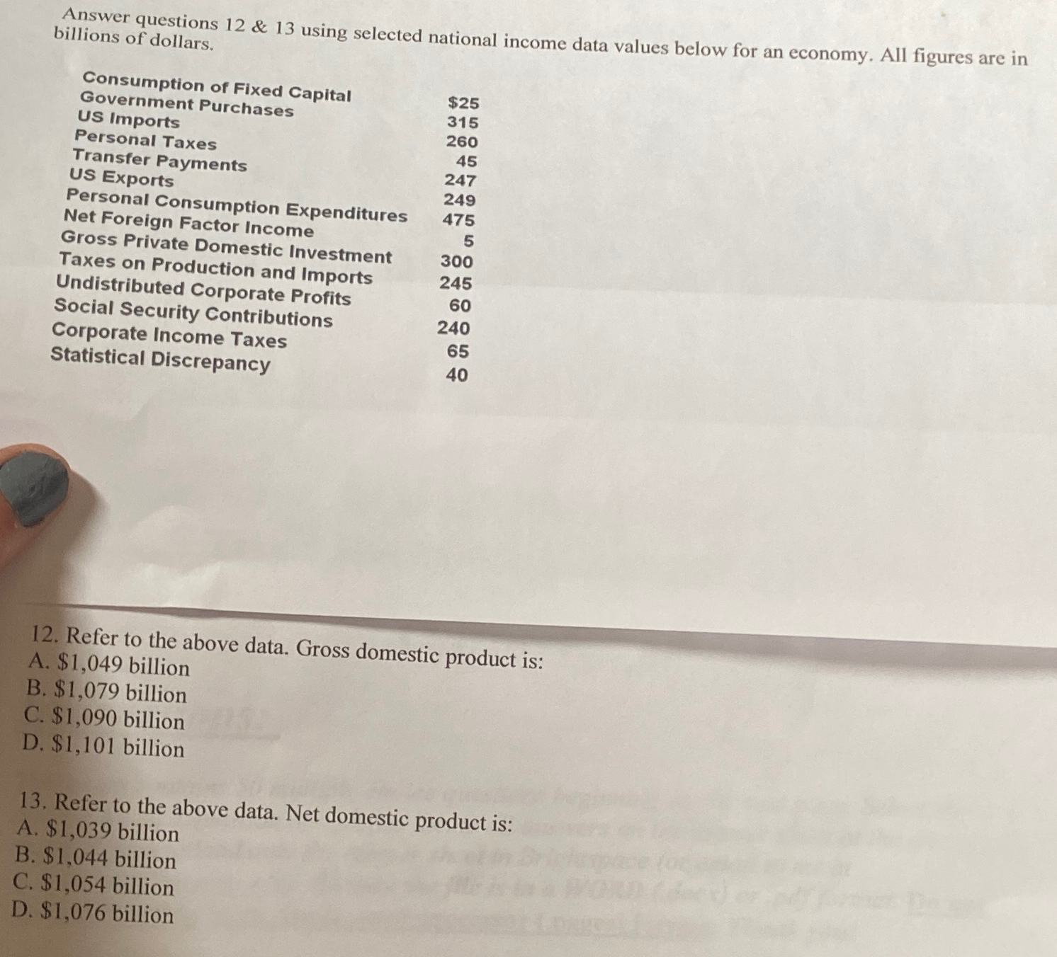 Solved Answer questions 12 ﻿& 13 ﻿using selected national | Chegg.com