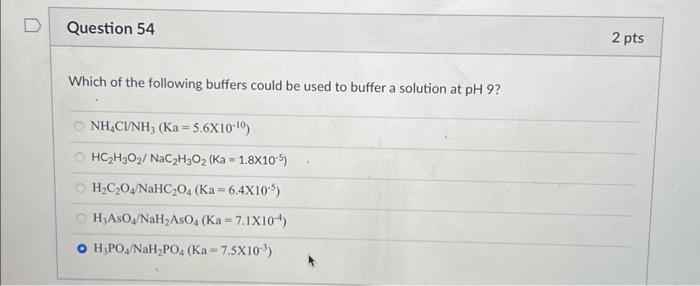 Solved Which of the following buffers could be used to | Chegg.com