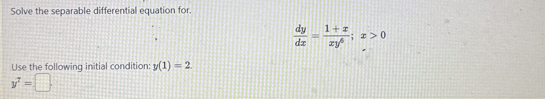 Solved Solve The Separable Differential Equation 6467