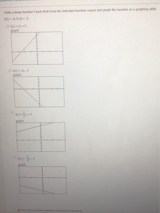 Solved Write a linear function f such that it has the | Chegg.com