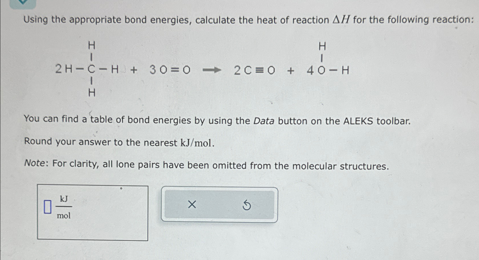 Solved Using the appropriate bond energies, calculate the | Chegg.com