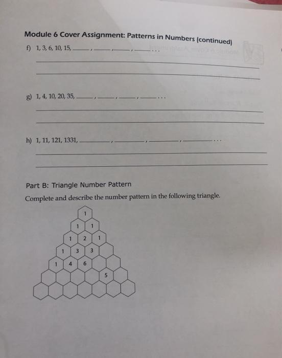 Solved Module 6 Cover Assignment Patterns in Numbers Total: | Chegg.com