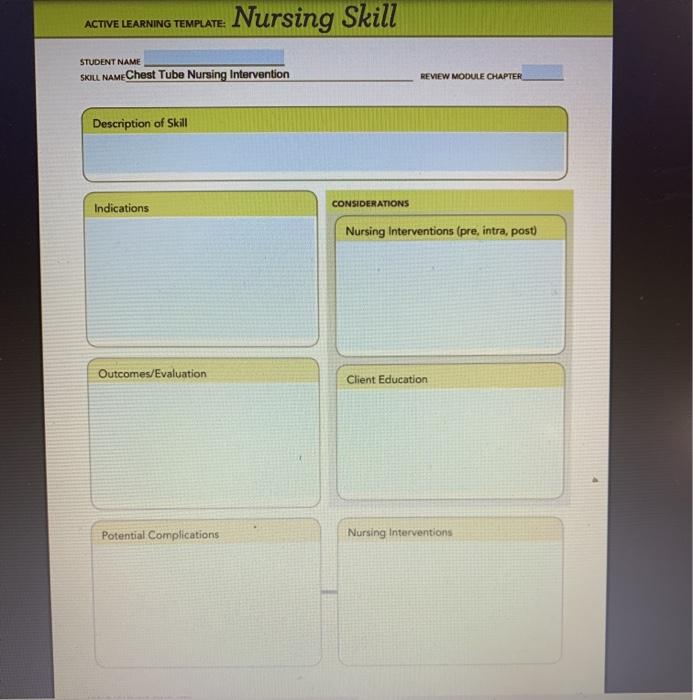 Solved ACTIVE LEARNING TEMPLATE: Nursing Skill STUDENT NAME | Chegg.com
