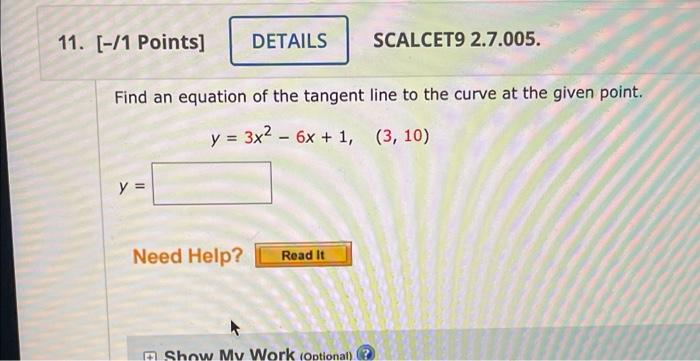 Solved Find an equation of the tangent line to the graph of | Chegg.com
