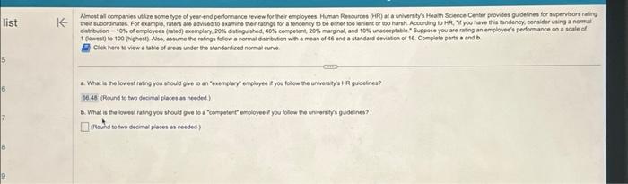 Solved Click here so view a tabie of areas under the | Chegg.com