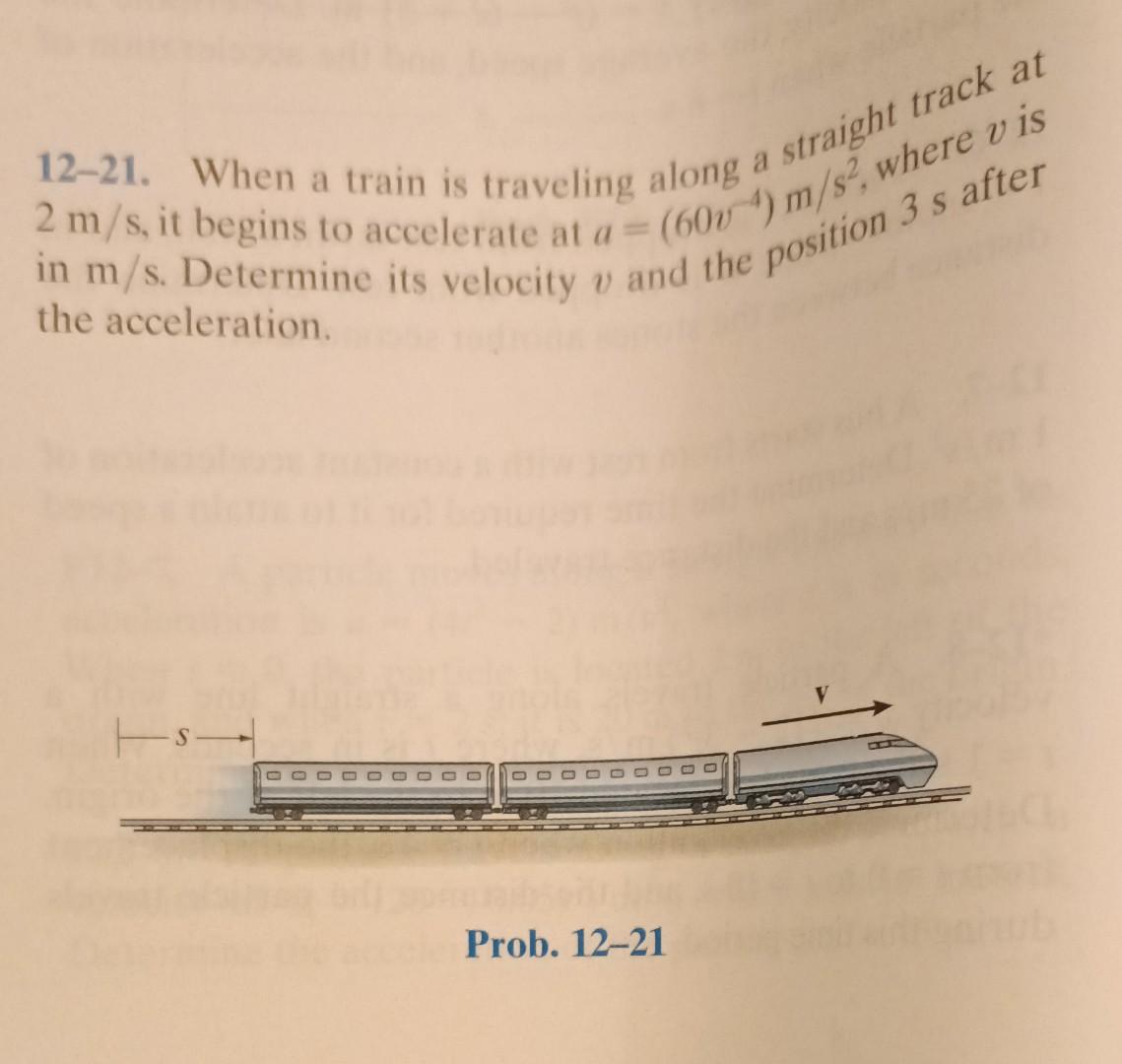 Solved 12-21. When a train is traveling along a straight | Chegg.com