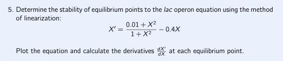 Solved 5. Determine the stability of equilibrium points to | Chegg.com