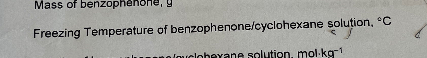 Solved Freezing Temperature of benzophenone/cyclohexane | Chegg.com