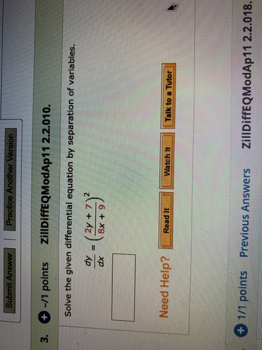 Solved Submit Answer Practice Another Version 3. + -/1 | Chegg.com Solved Submit Answer Practice Another Version 3. + -/1 | Chegg.com