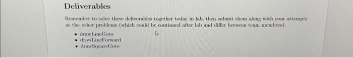 Solved Deliverables Remember to solve these deliverables | Chegg.com