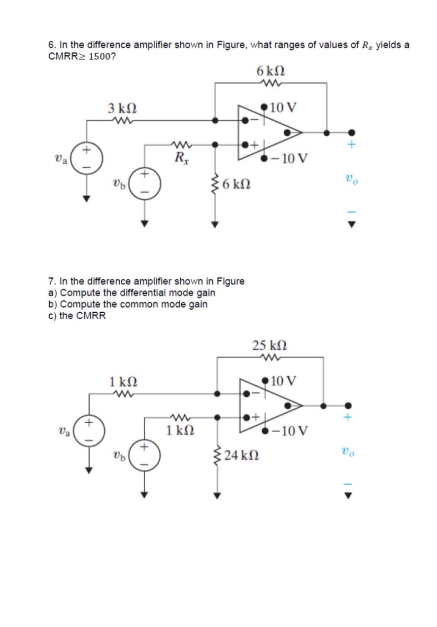 Solved In the difference amplifier shown in Figure, what | Chegg.com
