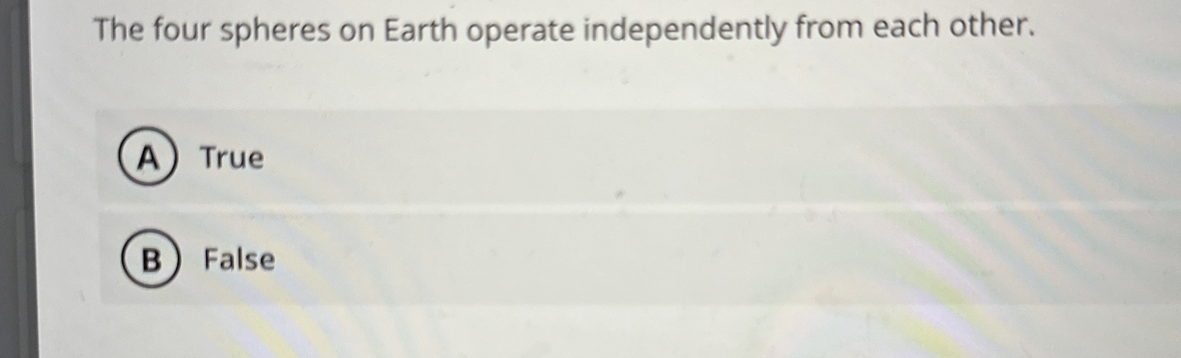 Solved The four spheres on Earth operate independently from | Chegg.com