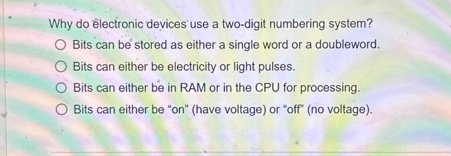 Solved Why do electronic devices use a two-digit numbering | Chegg.com