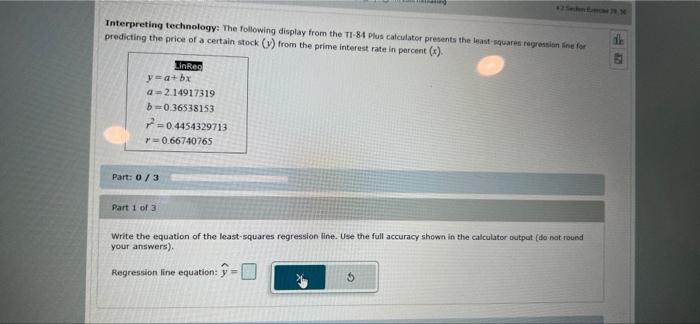 Solved Interpreting technology: The following display from | Chegg.com