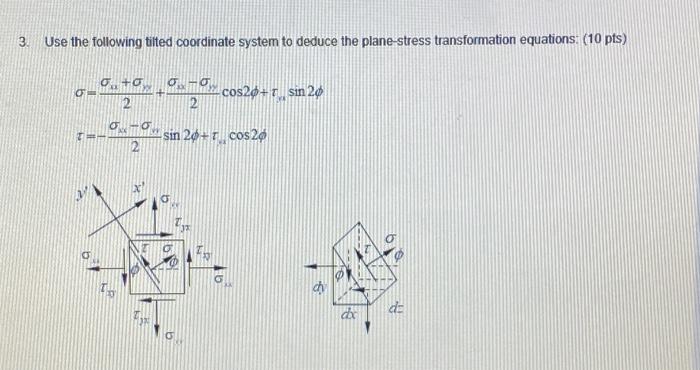 3. Use the following tilted coordinate system to | Chegg.com