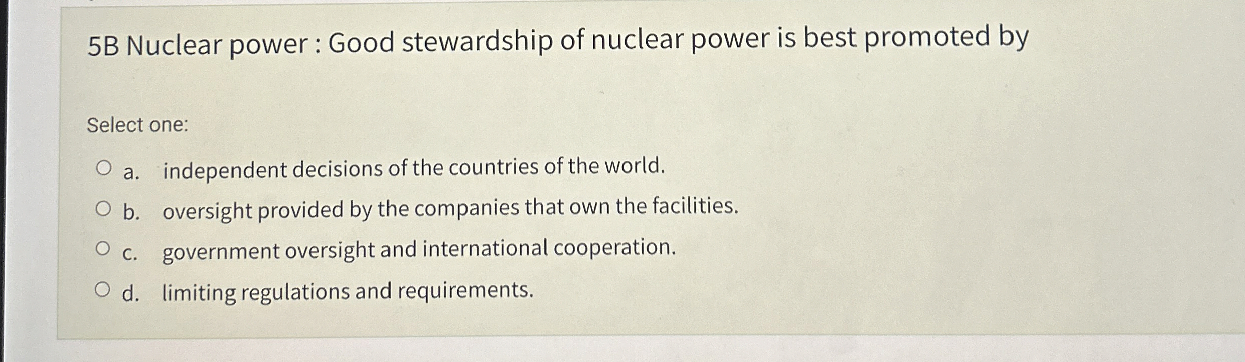 Solved 5B Nuclear power : Good stewardship of nuclear power | Chegg.com