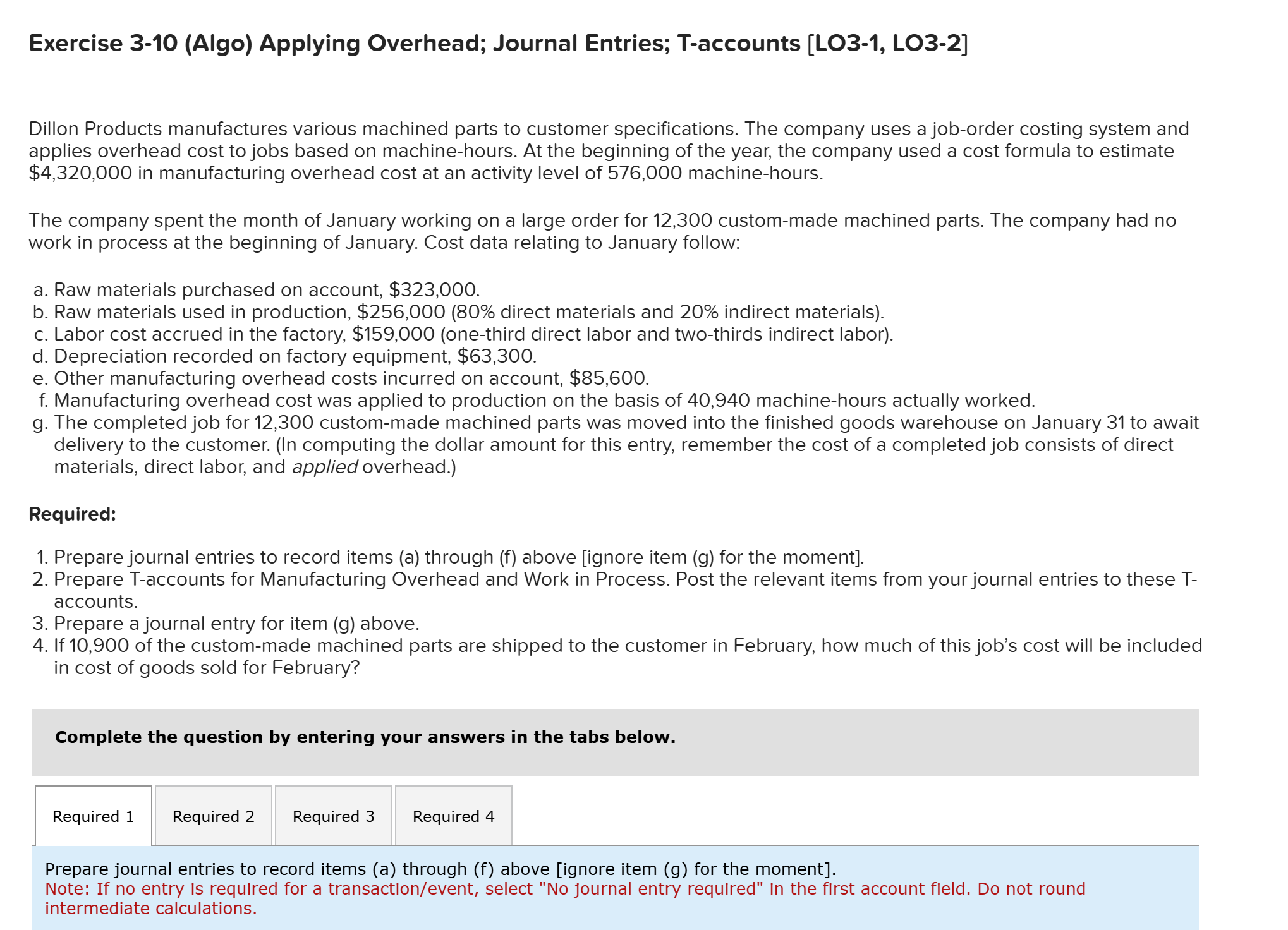 Solved Exercise 3-10 (Algo) ﻿Applying Overhead; Journal | Chegg.com