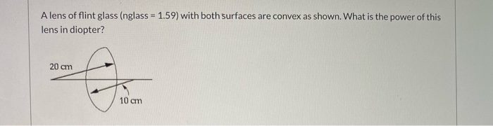 Solved A lens of flint glass (nglass = 1.59) with both | Chegg.com