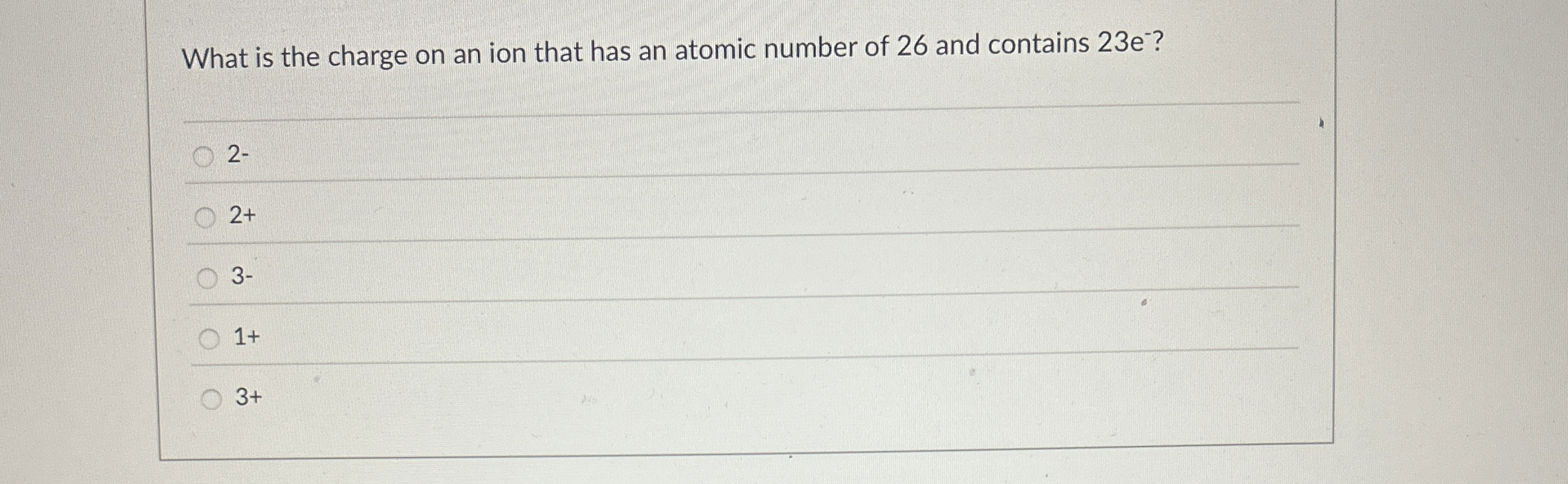 Solved What is the charge on an ion that has an atomic | Chegg.com