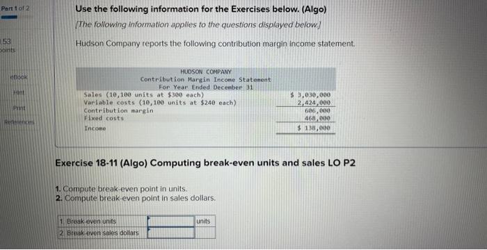 Solved Use the following information for the Exercises | Chegg.com