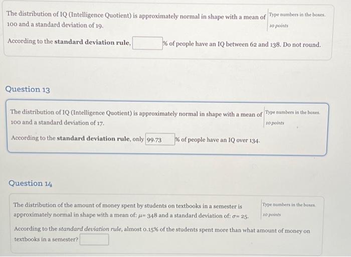 Solved The distribution of IQ (Intelligence Quotient) is | Chegg.com