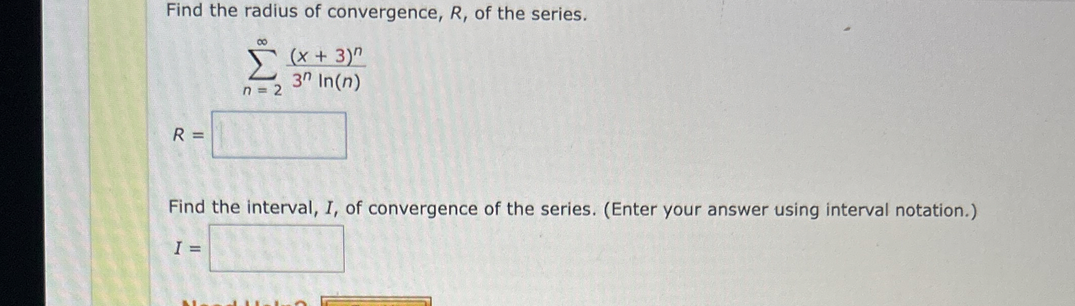 Solved Find the radius of convergence, R, ﻿of the | Chegg.com