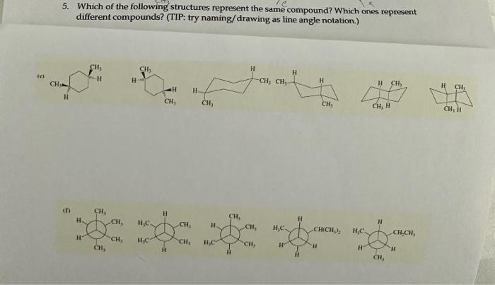 Solved Which of the following structures represent the same | Chegg.com