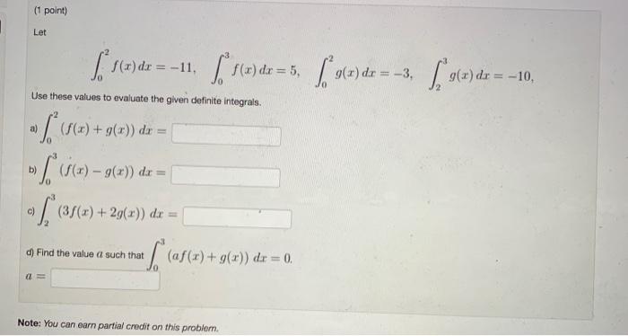 Solved (1 point) Let Use these values to evaluate the given | Chegg.com Solved (1 point) Let Use these values to evaluate the given | Chegg.com