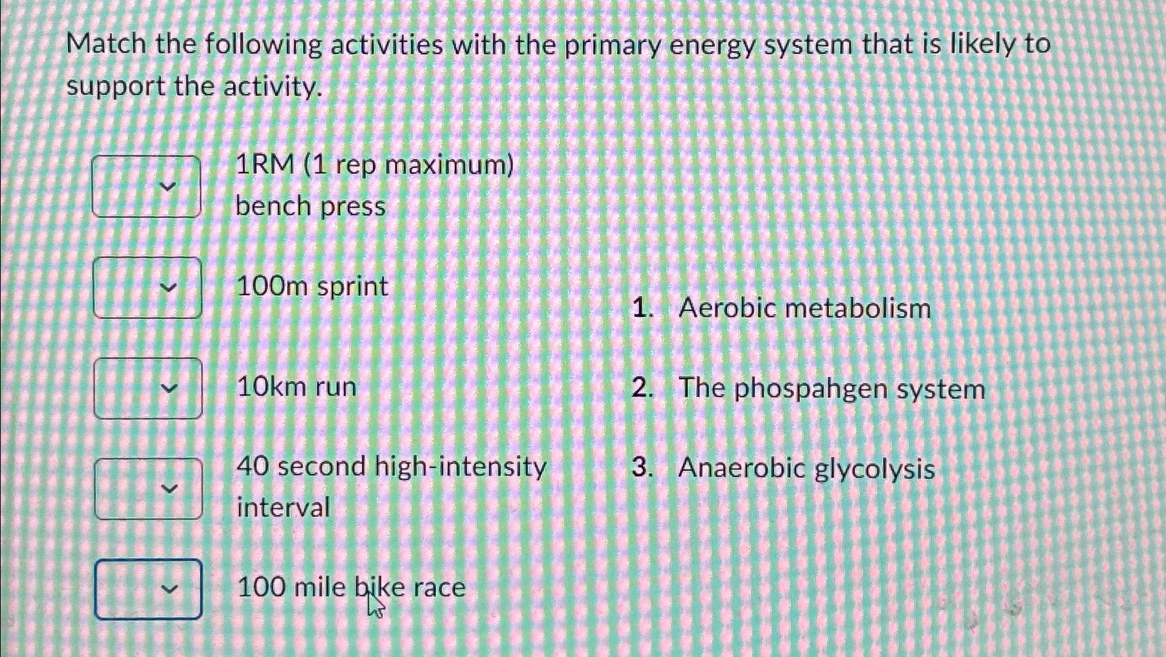 Solved Match the following activities with the primary | Chegg.com