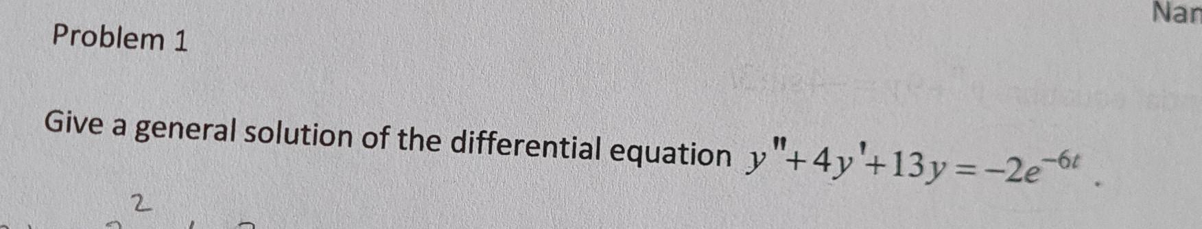 Solved Give a general solution of the differential equation | Chegg.com