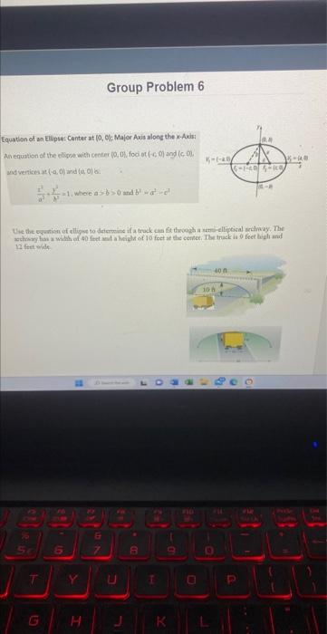 Solved Group Problem 6 Equation of an Ellipse: Center at (O, | Chegg.com