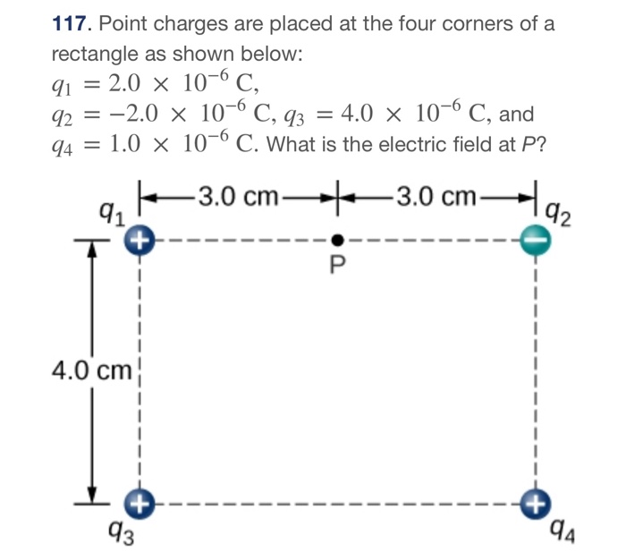 Solved 117. Point charges are placed at the four corners of | Chegg.com