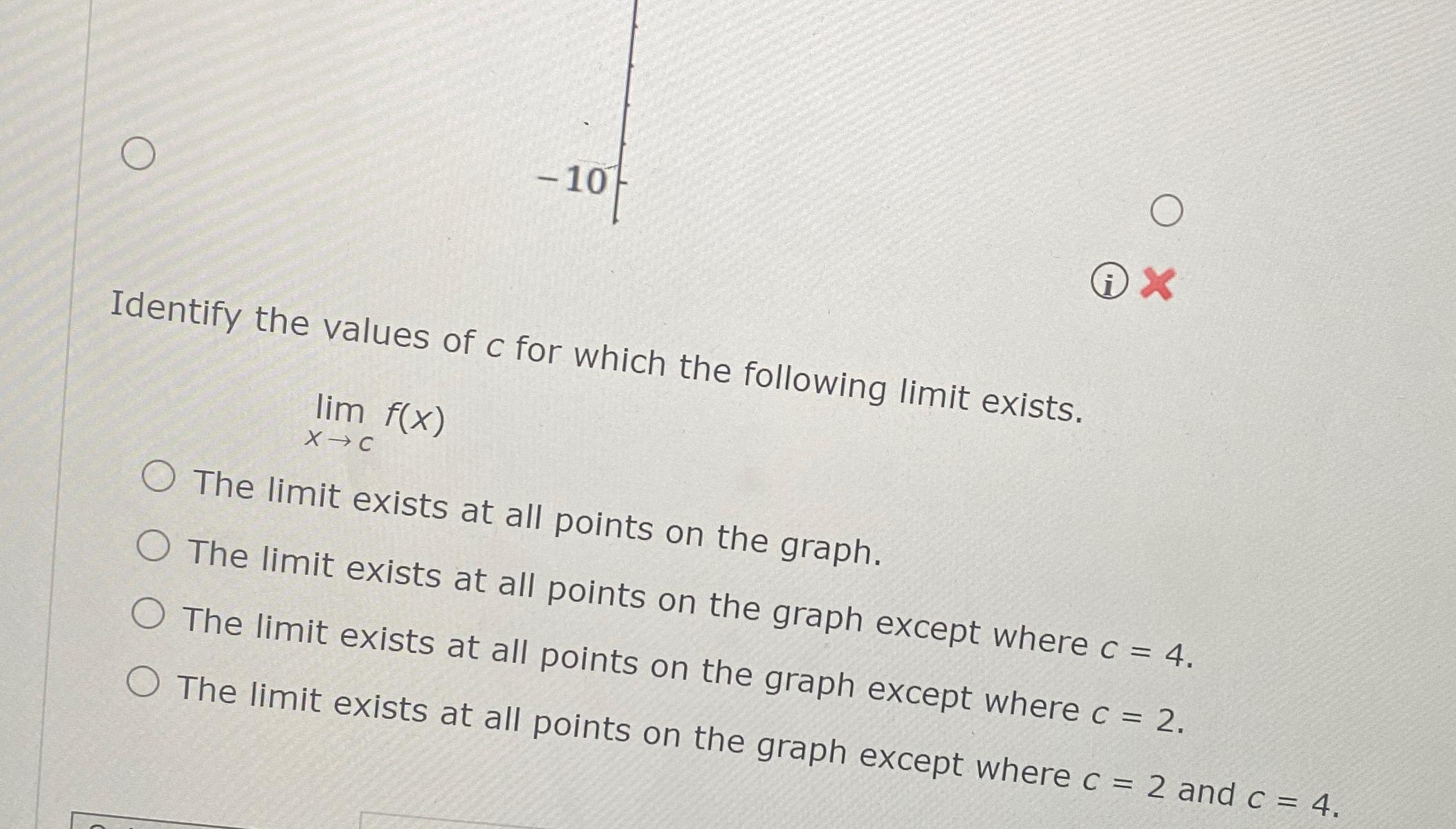 Solved (i)Identify the values of c ﻿for which the following | Chegg.com