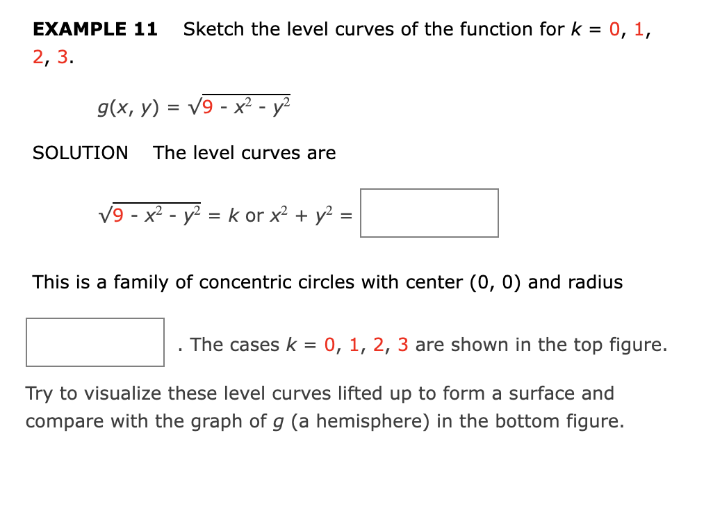 Solved EXAMPLE 11 ﻿Sketch the level curves of the function | Chegg.com