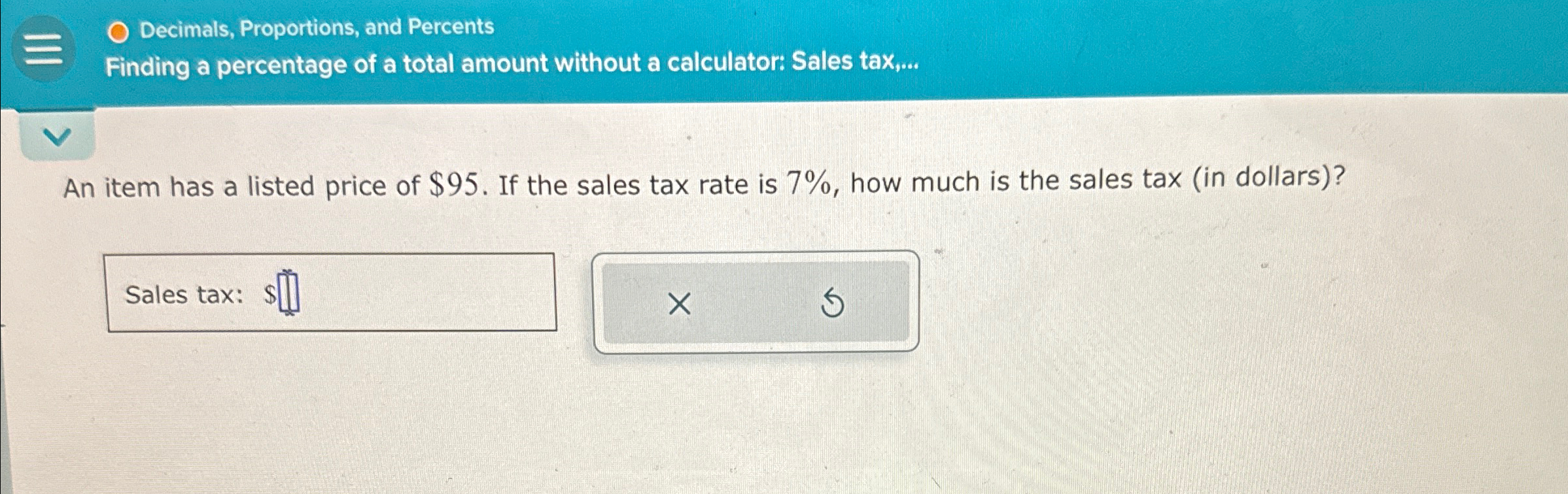 Solved Decimals, Proportions, and PercentsFinding a | Chegg.com