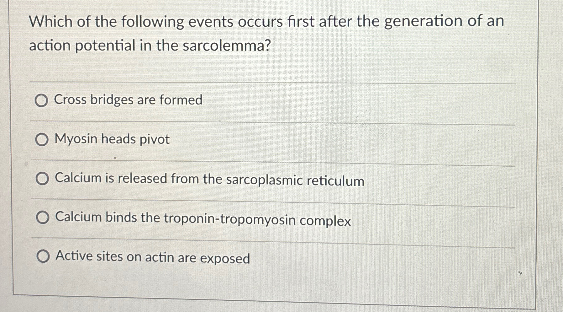 Solved Which of the following events occurs first after the | Chegg.com