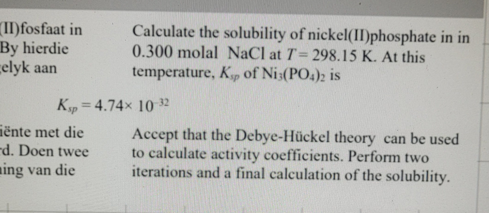 Solved (II)fosfaat inCalculate the solubility of | Chegg.com