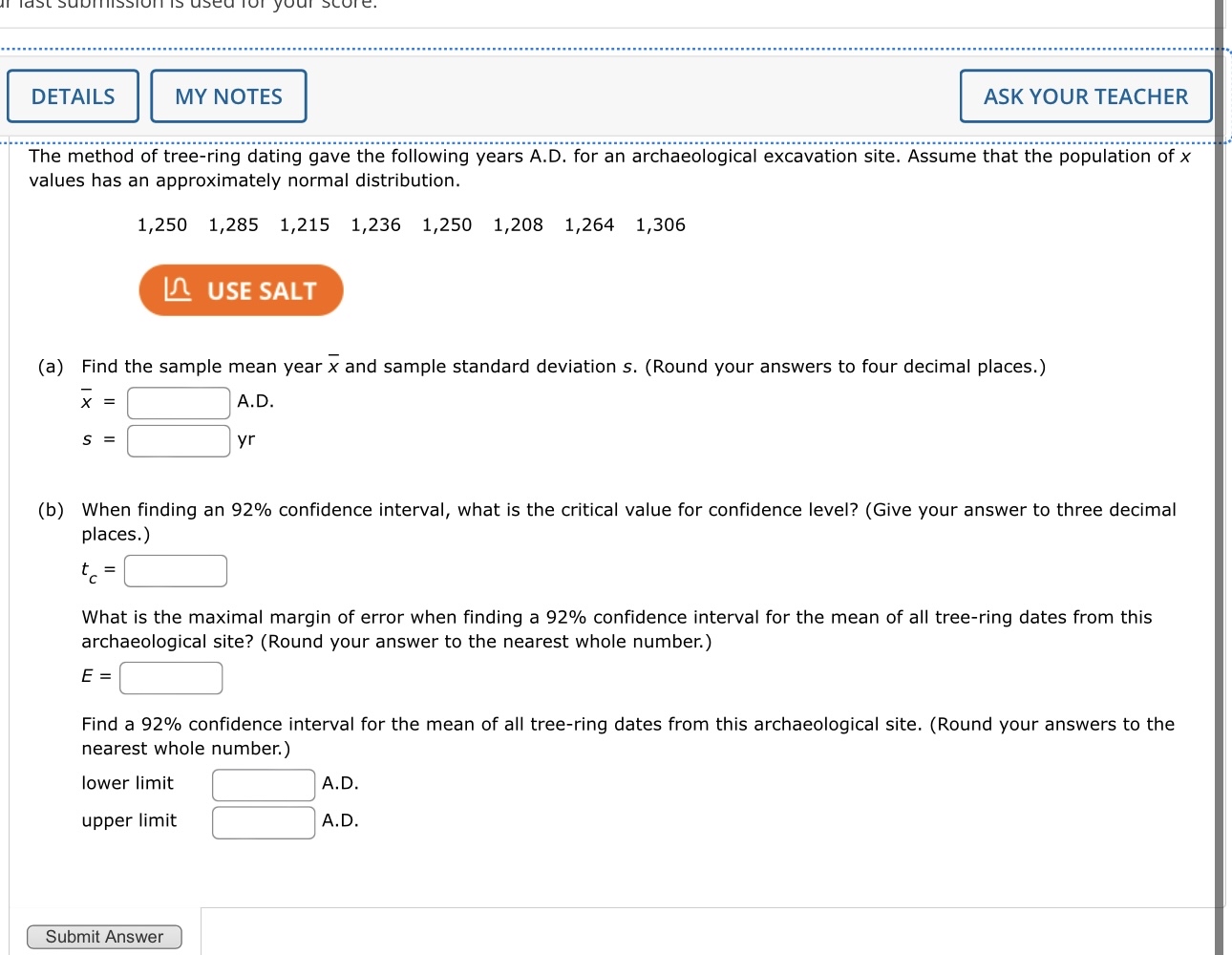 Solved PLEASE HELP)) ﻿The method of tree-ring dating gave | Chegg.com